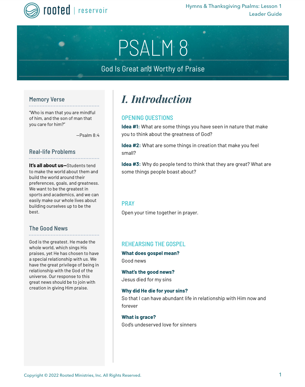 Survey of Psalms Curriculum - Rooted Ministry