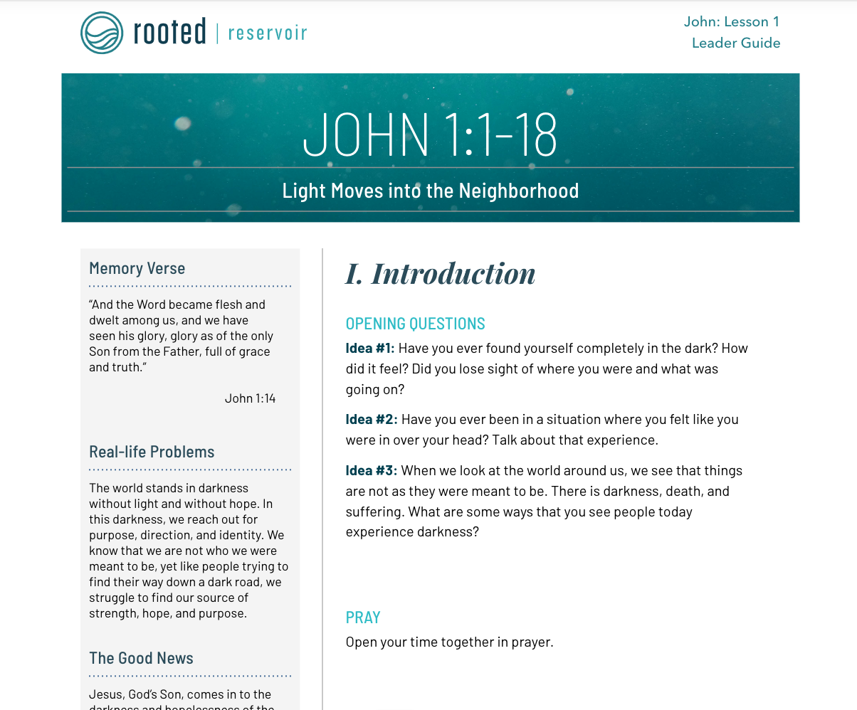 The Gospel of Apostle John Curriculum | Rooted Ministry